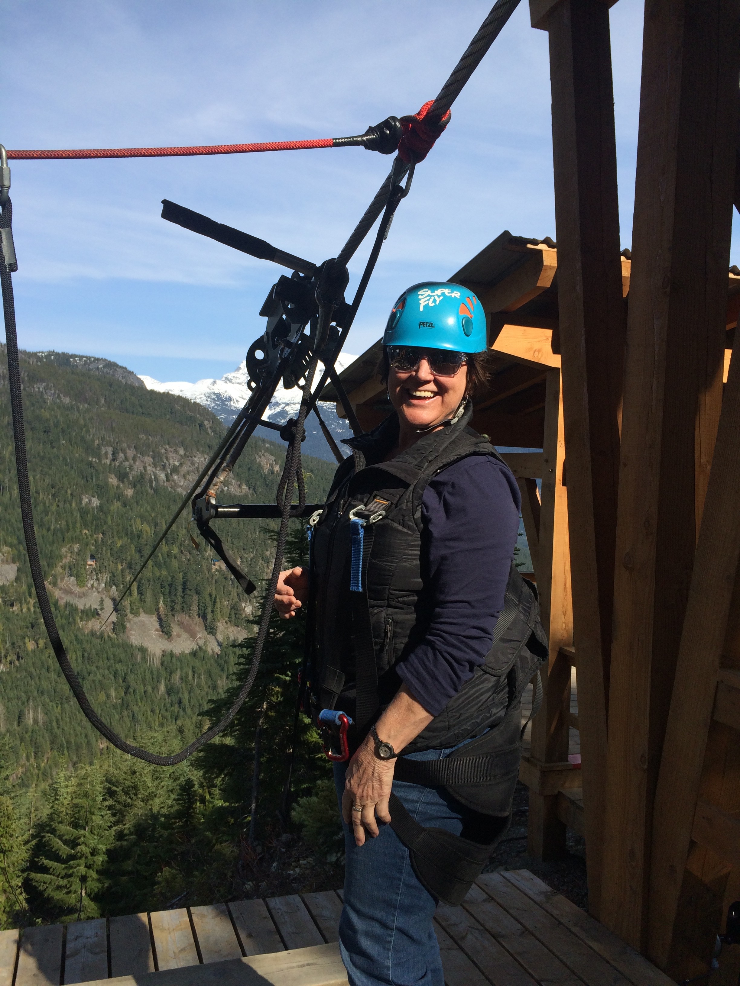 Zip-lining in Whistler, B.C.