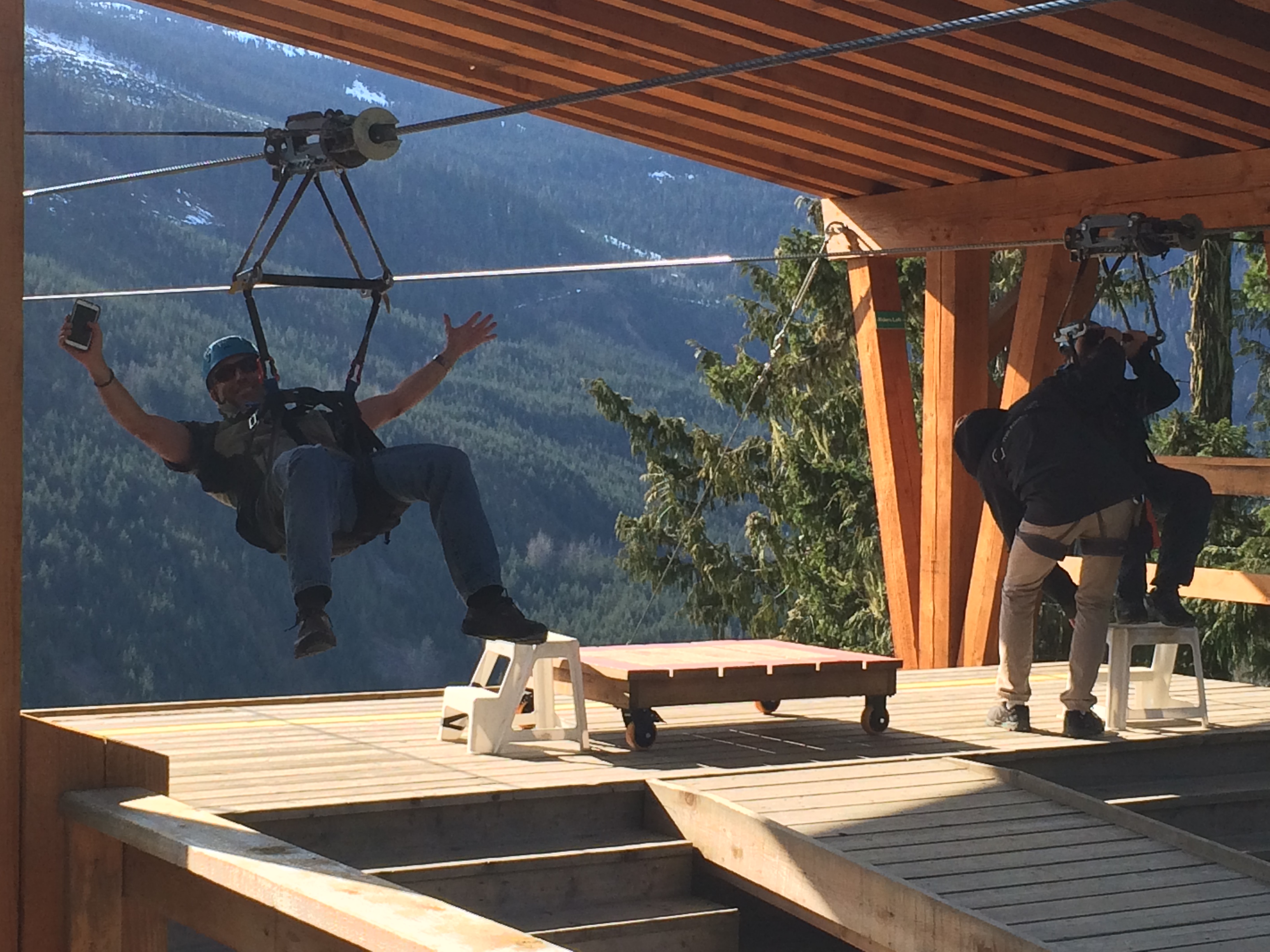Zip-lining in Whistler, B.C.