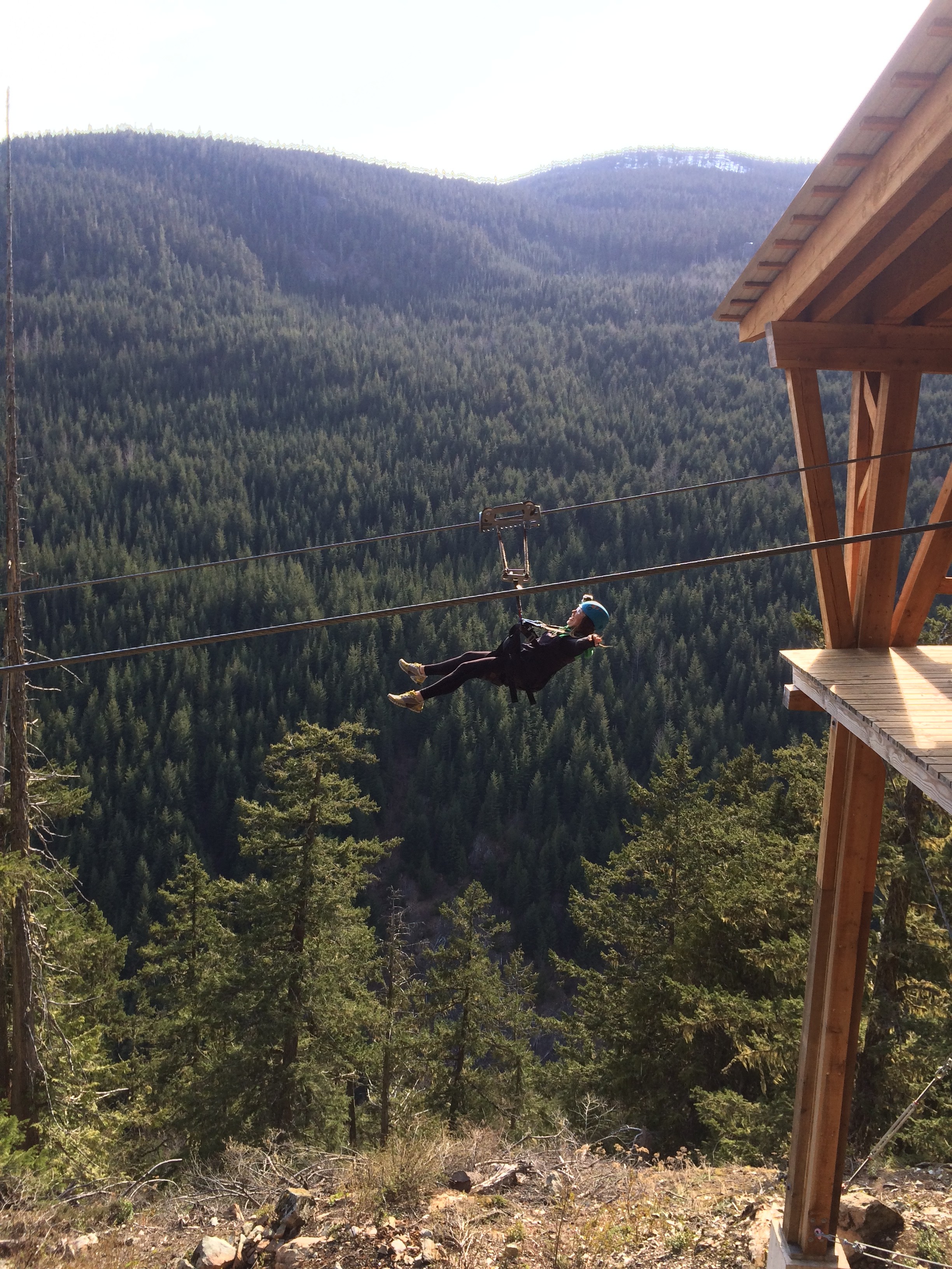 Zip-lining in Whistler, B.C.