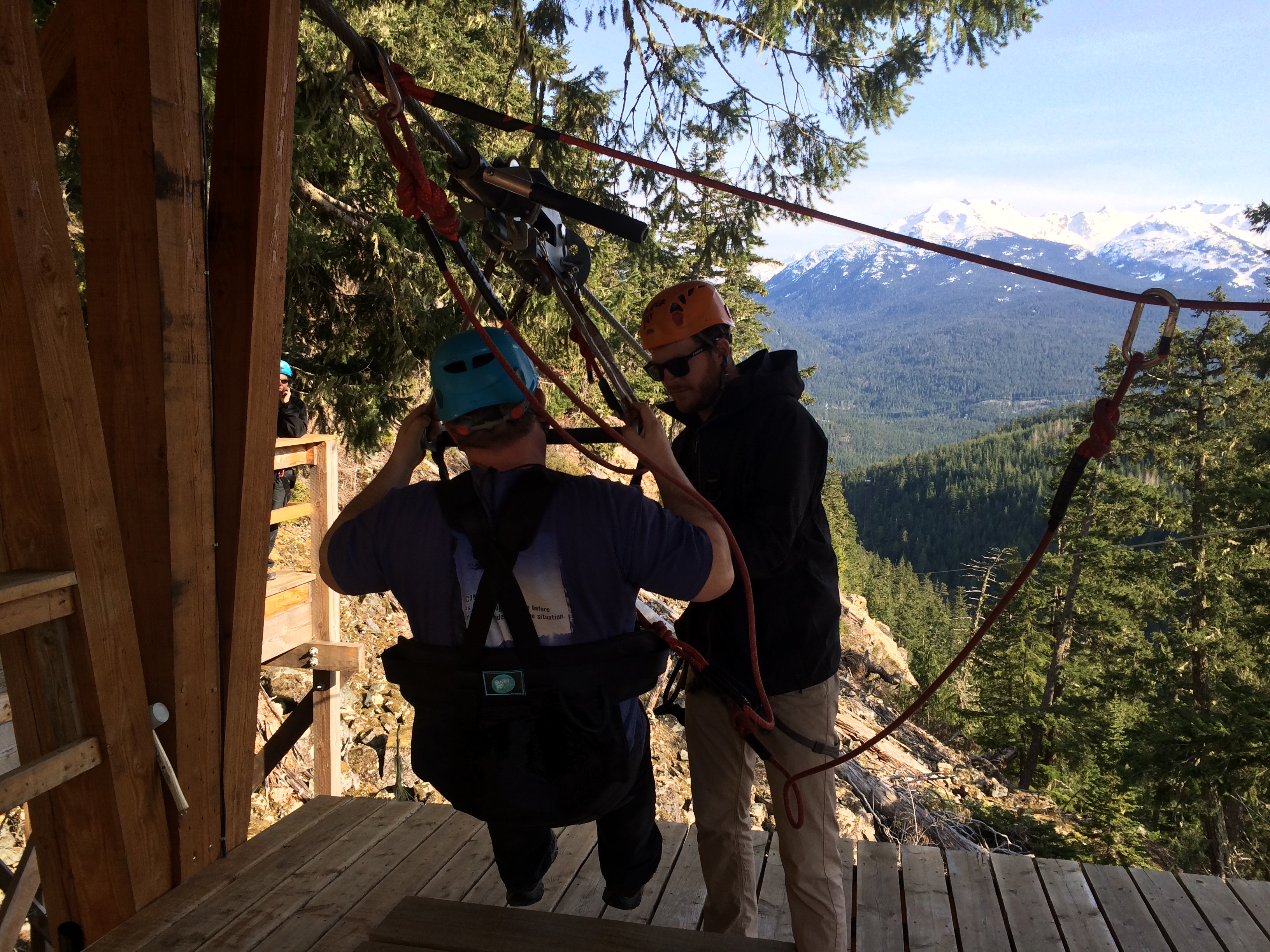 Zip-lining in Whistler, B.C.